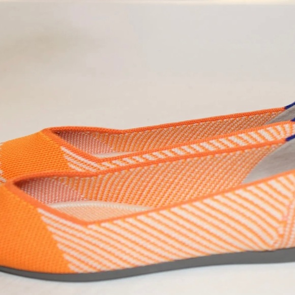 Rothy's | Shoes | Rothys The Point Orange Stripe Textile Ballet Flats ...